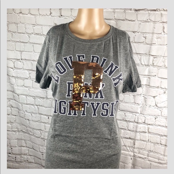 Victoria's Secret | Tops | Victorias Secret Pink Bling Tshirt Eighty ...